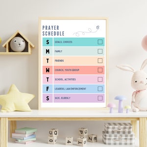 Digital Download Child Weekly Prayer Schedule Printable 8x10 Editable ...