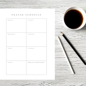 Digital Download Weekly Prayer Schedule Printable 8x10 Editable Prayer ...