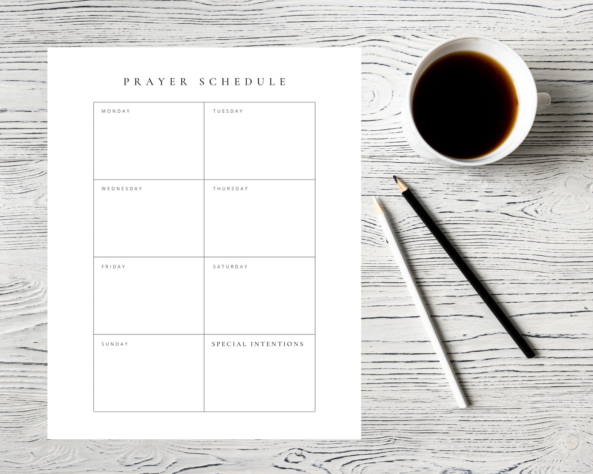 Digital Download Weekly Prayer Schedule Printable 8x10 Editable Prayer ...