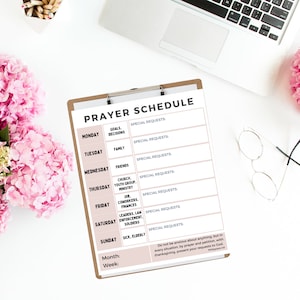 Digital Download Weekly Prayer Schedule Printable 8x10 Editable Prayer ...