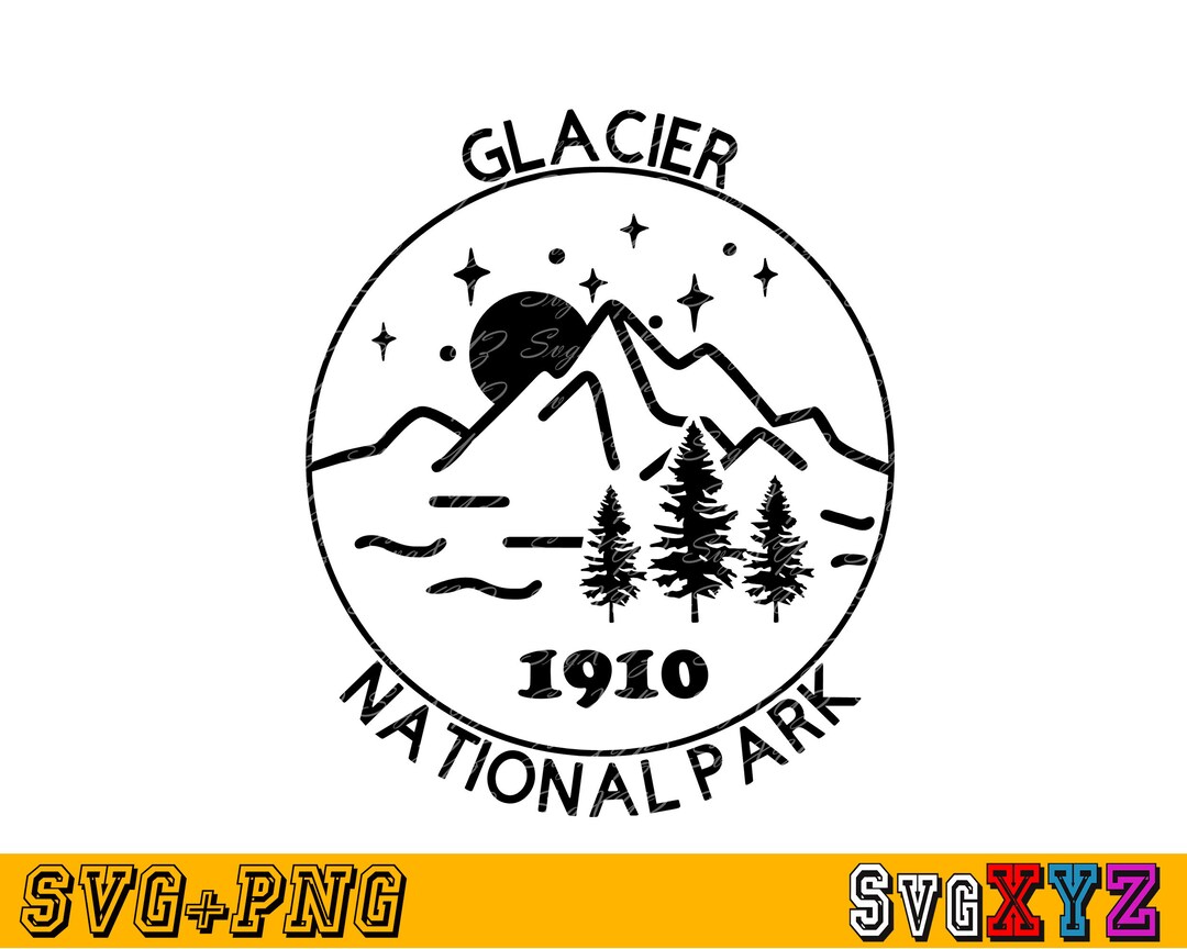Buy Glacier National Park Svg Glacier Svg Glacier Png Glacier Online in ...