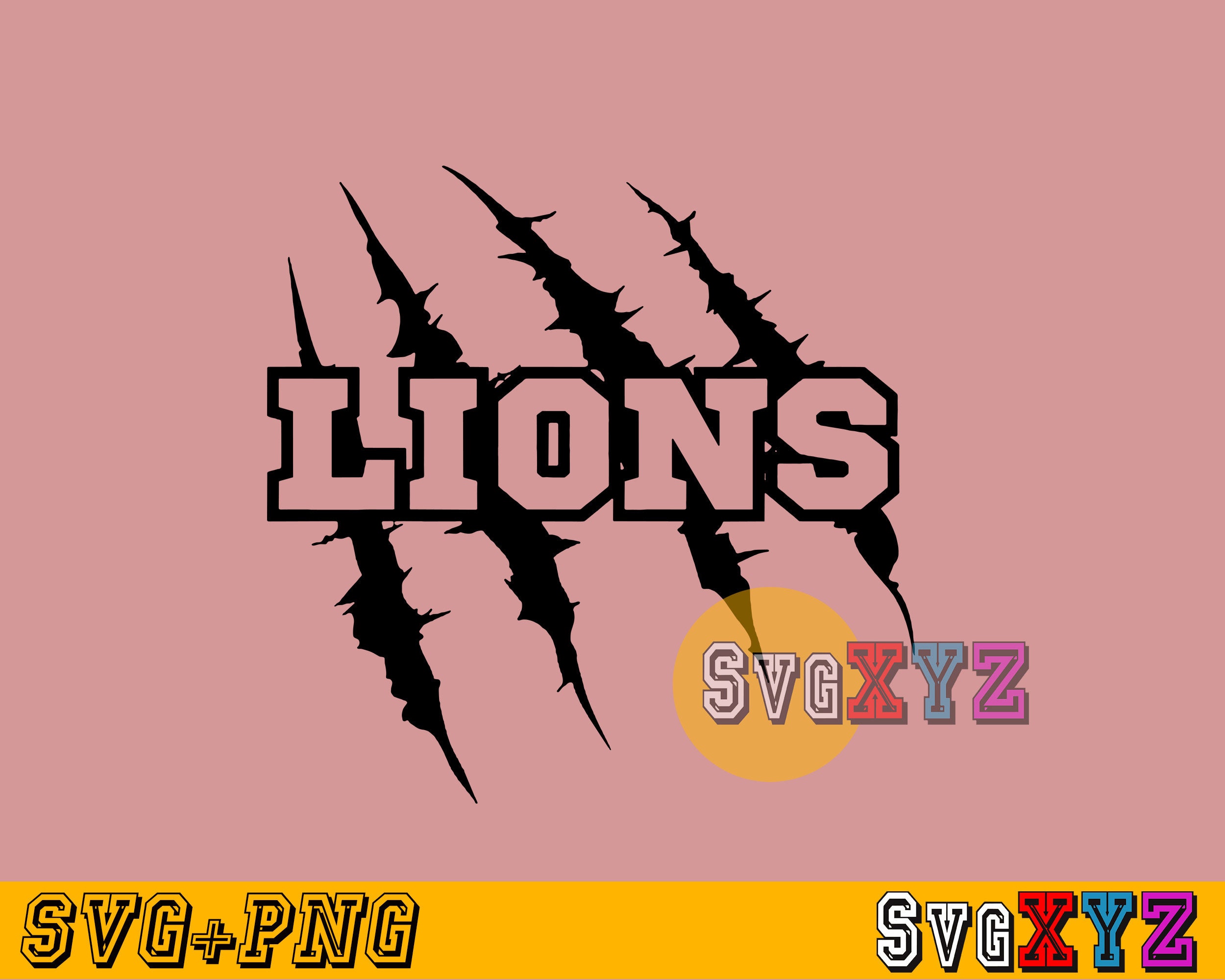 Lion Scratches Svg Lions Mascot Team Svg Lions Mascot Png - Etsy Ireland
