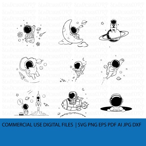 Cute Space Astronaut SVG Spaceman SVG Universe SVG - Etsy