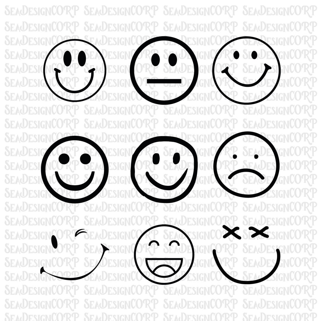 Buy Smiley Face SVG Bundle Happy Face Svg Emoji Svg Smiley Face Online ...