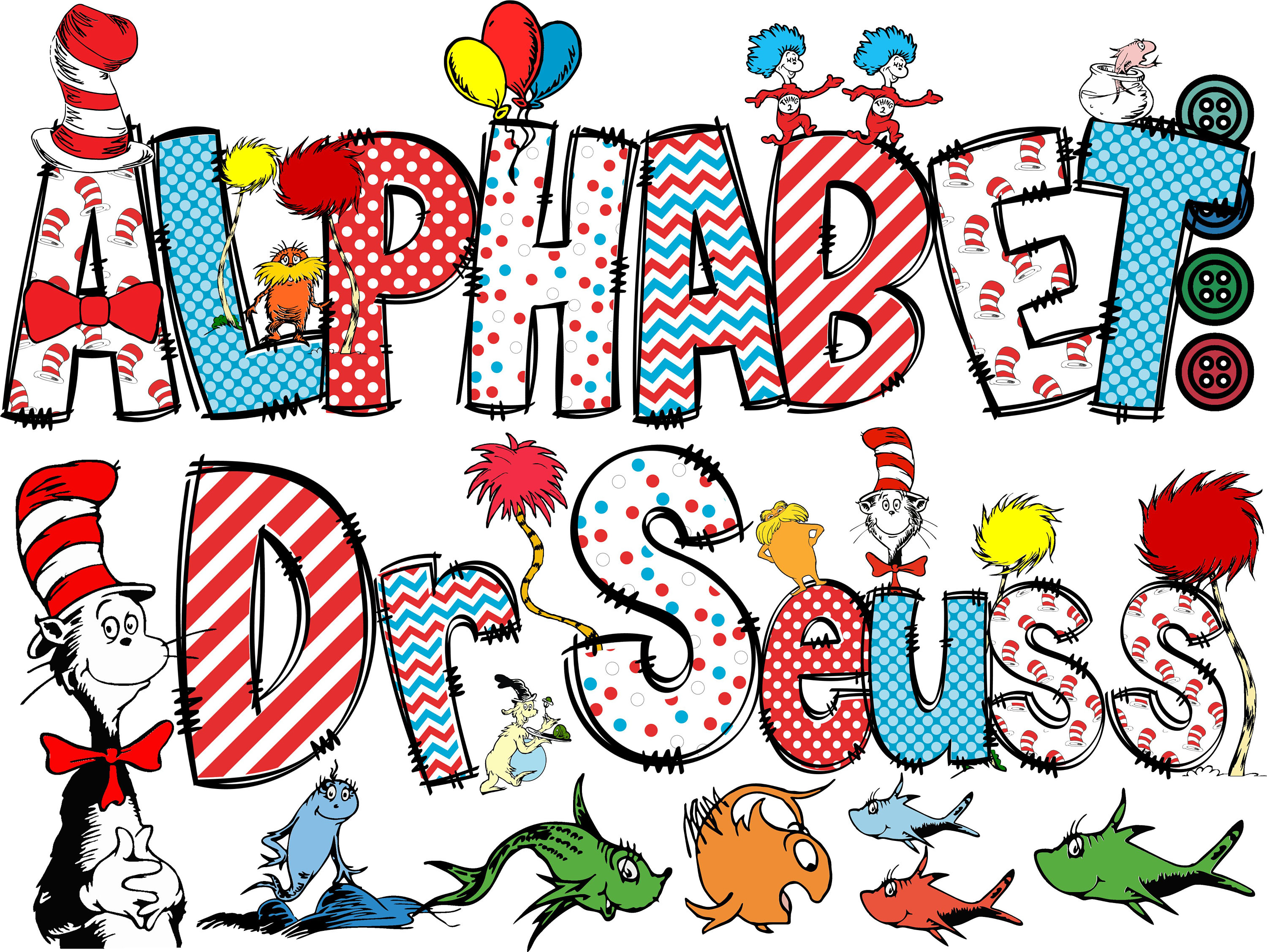 Dr. Suess Alphabet Png Dr. Suess Bundle Cat in the Hat PNG - Etsy