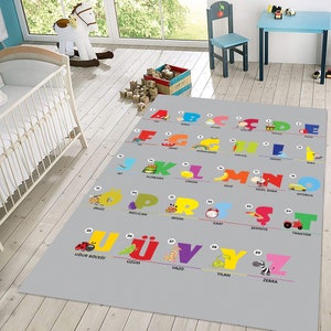 Alphabet Rug Instructive Rug Kids Rug Kids Rug for - Etsy