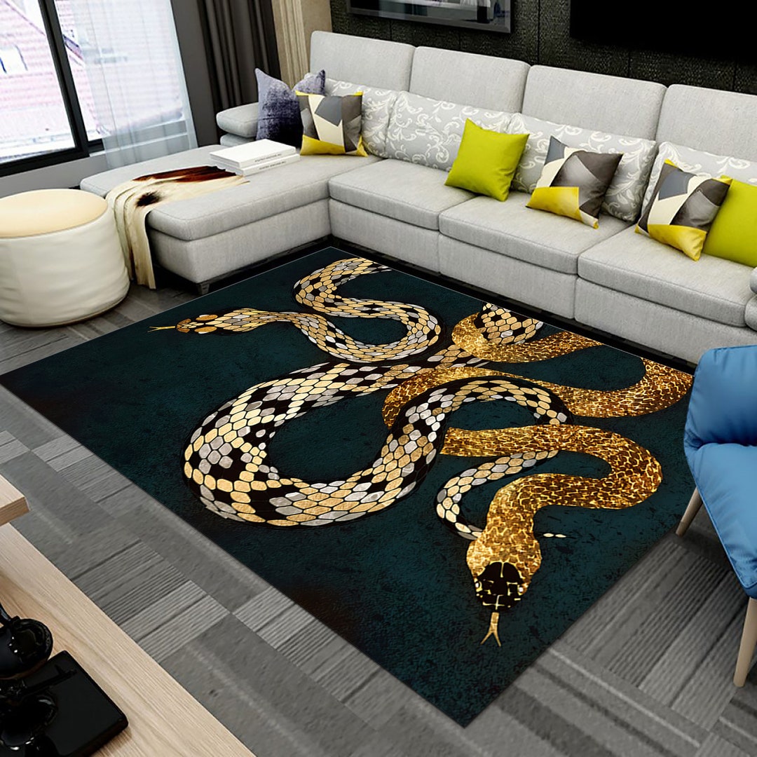 Design Rug, Snake Carpet, Non Slip Rug, Soft Rug, Colorful Rug, Home ...