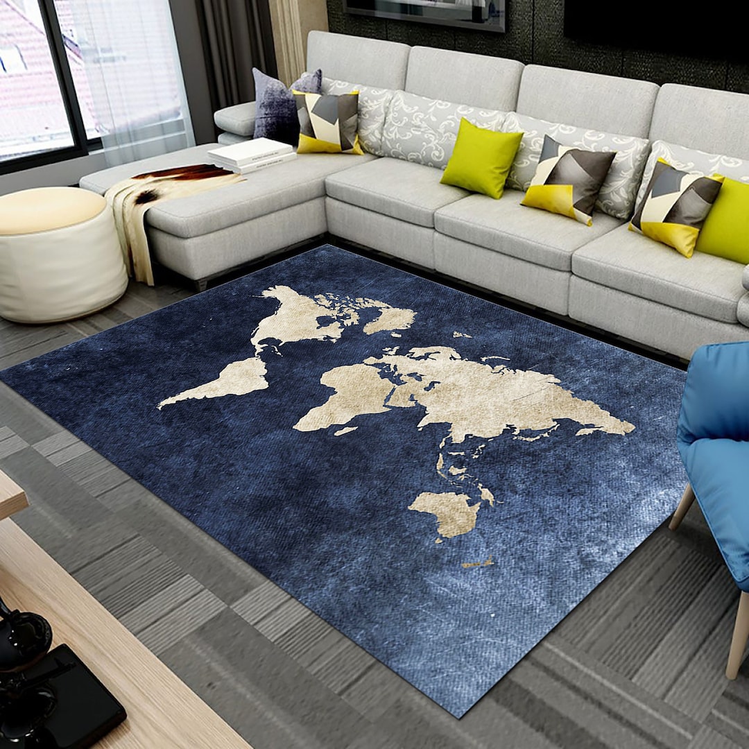 World Map Rug, World Map Education Rug, Living Room Rug,the Map Rug ...