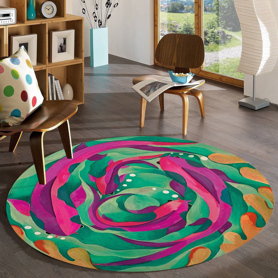 Drawing Rug, Aesthetic Rug, Round Rug, Home Decor, Carpet, Rugs for ...