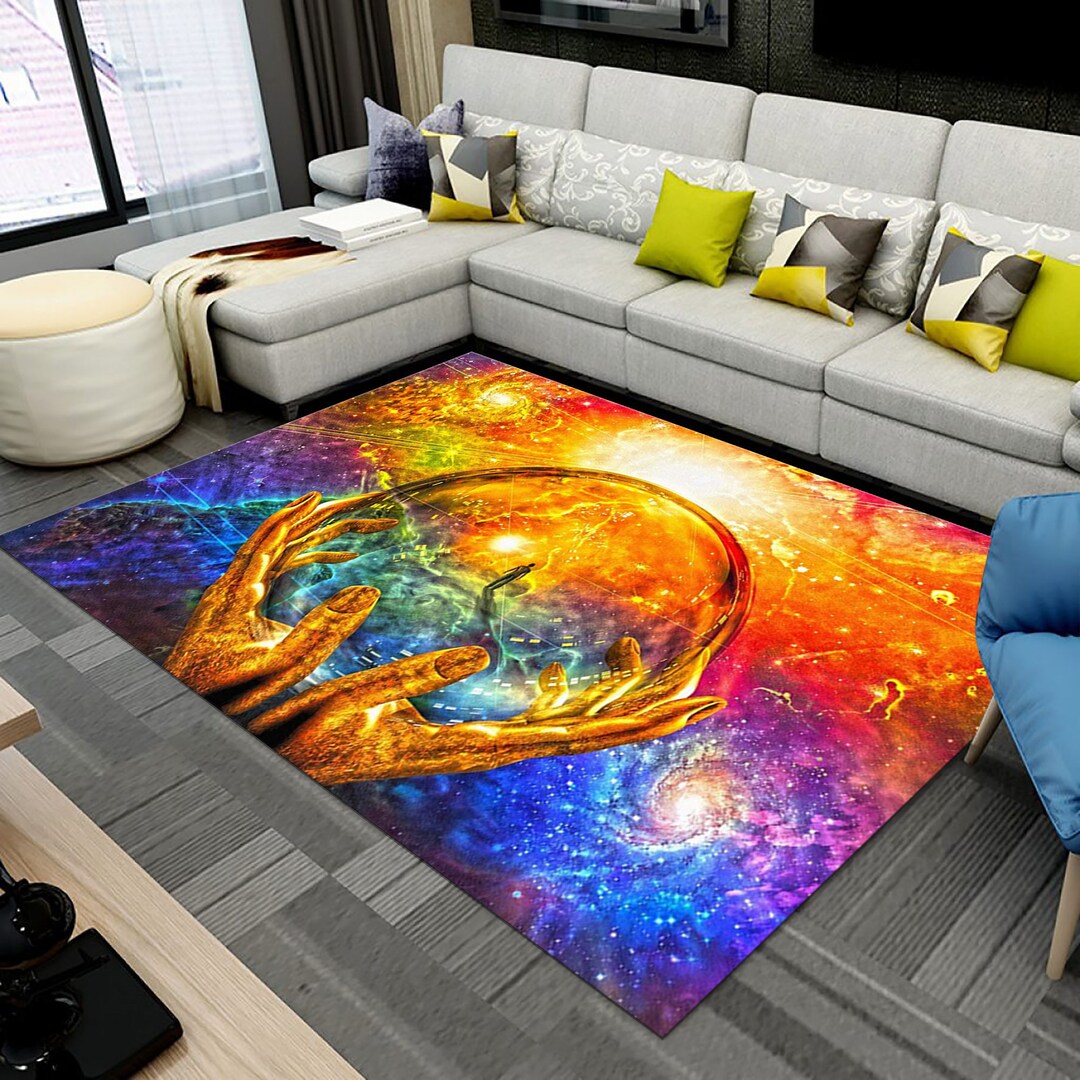 Astrology Rug: Hands Holding Glass Sphere, Colorful Home Decor - Etsy