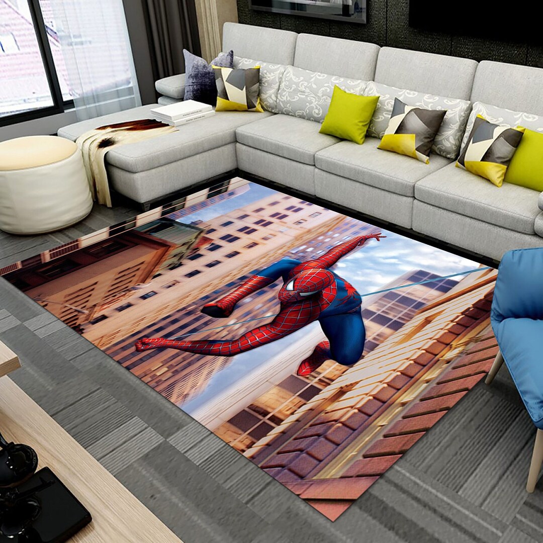 Spider Carpet,spider Man Rug,boys Room Rug,living Room Rug ...