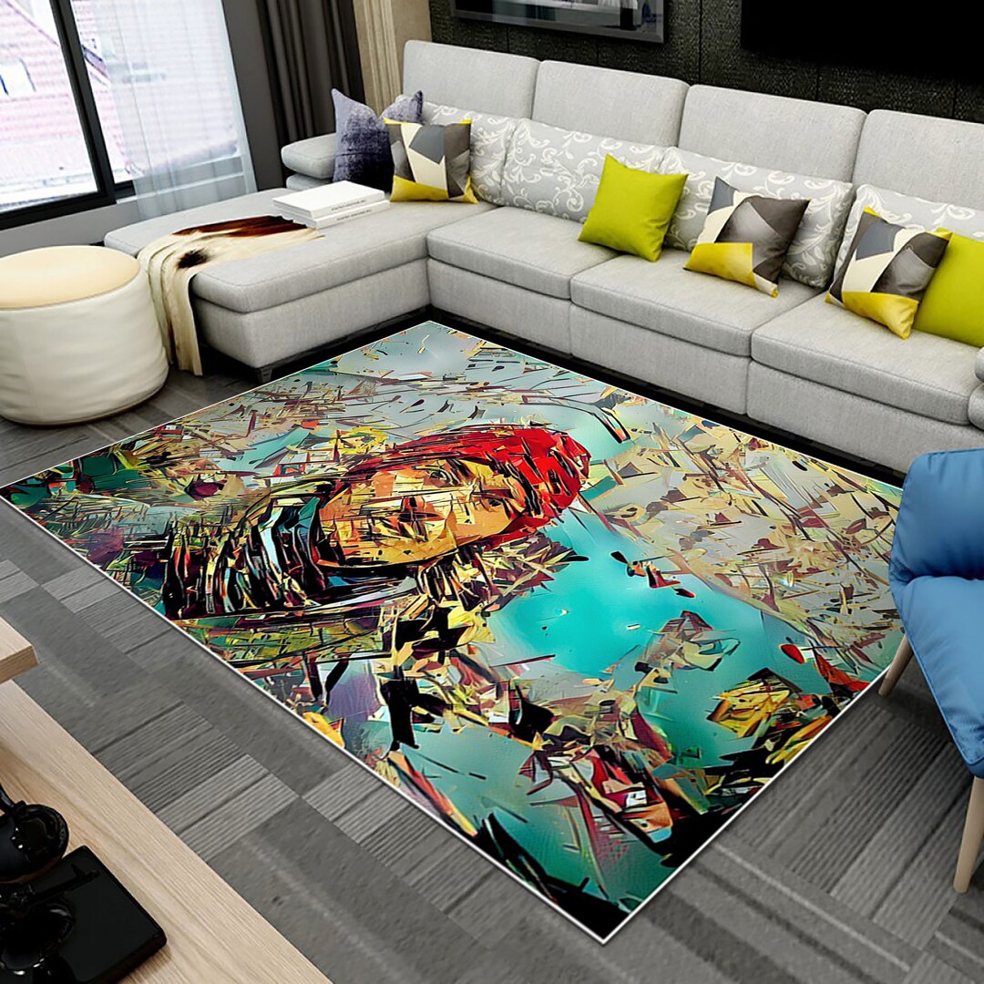 Red Beret Man Rug, Red Beret Rug, Man Rug, Colorful Rug, Home Decor ...