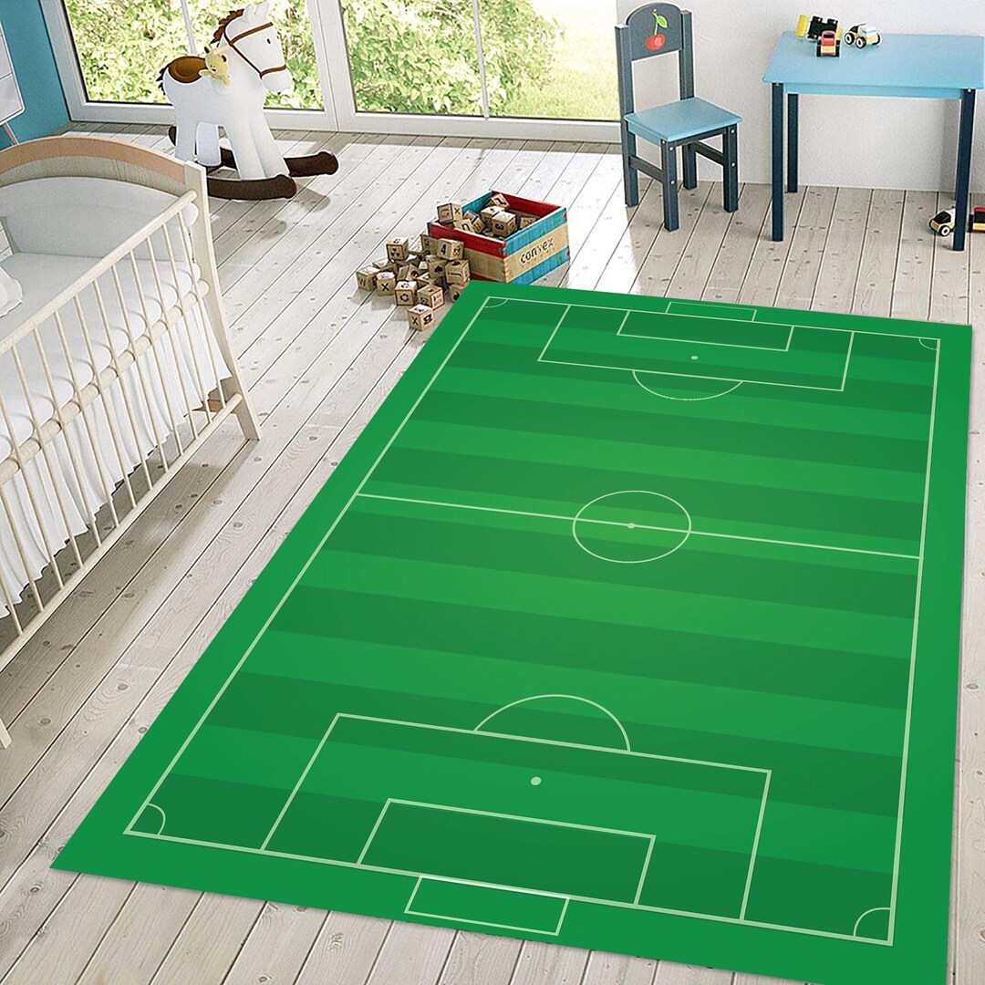 Football Rug, Green Field Rug, Kids Rug, Area Rug, Kids Rug for ...