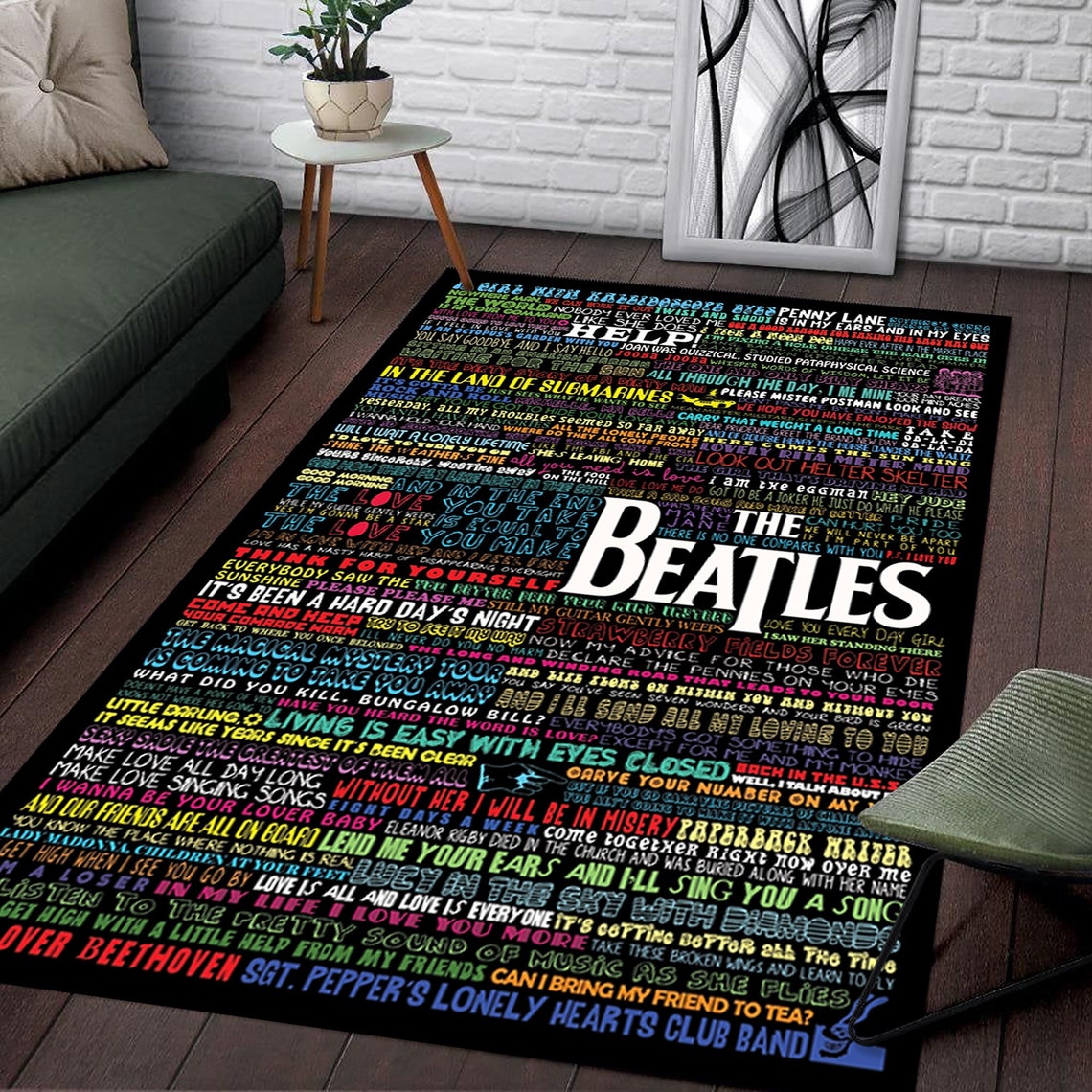 The Beatles Album Cover Rug: Washable Non-slip Music Room Decor, Modern ...
