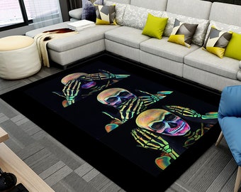 Skull Pattern Rug - Etsy