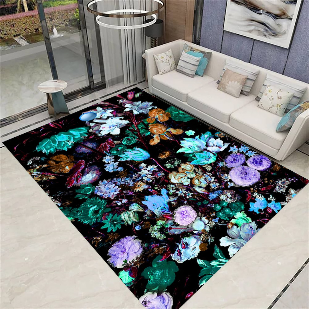 Aracelli Rug,flower Area Rug,cottagecore Rug,floral Embroidery,floral ...