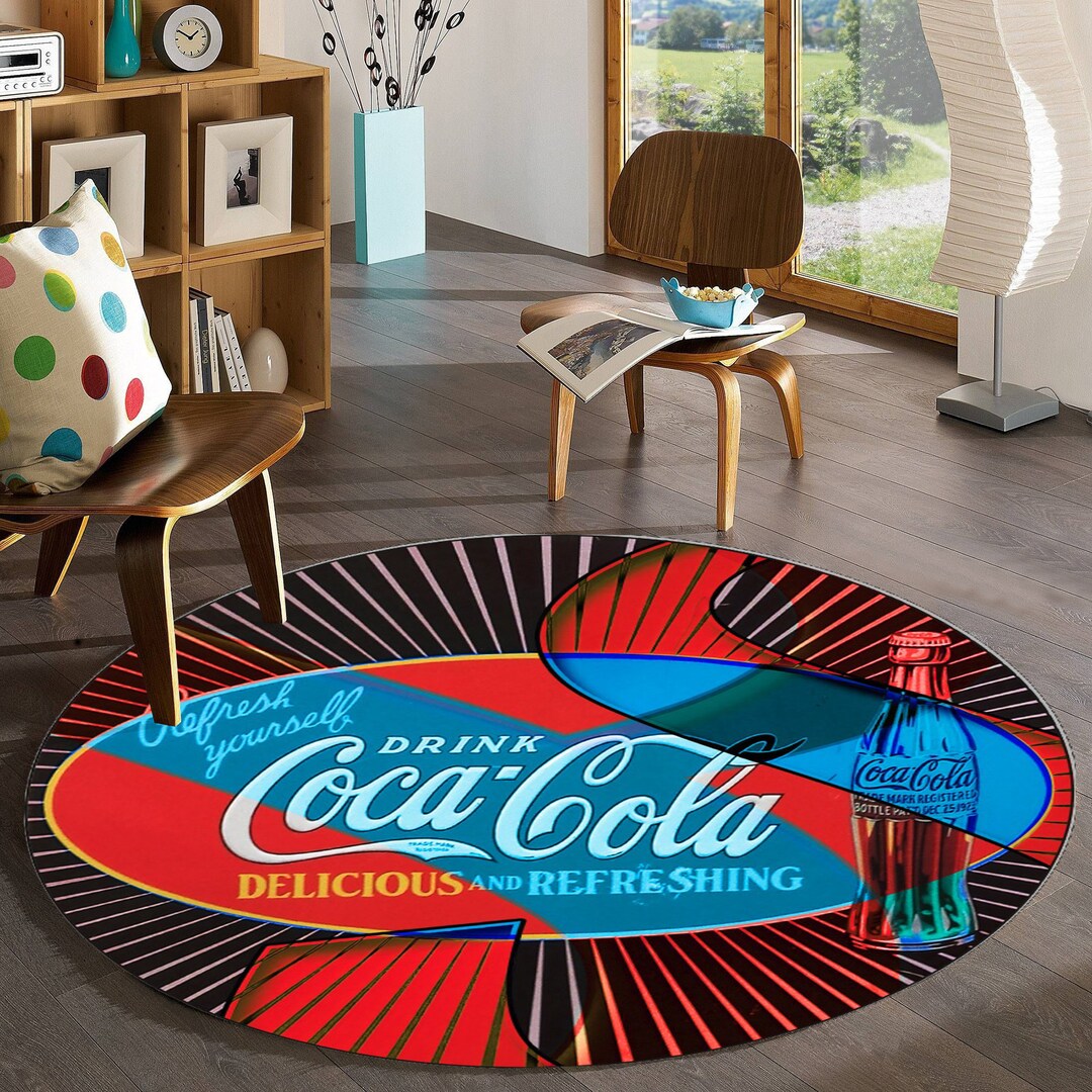 Coca Cola Rug, Coca Cola Carpet, Round Rug, Home Decor, Carpet, Rugs ...