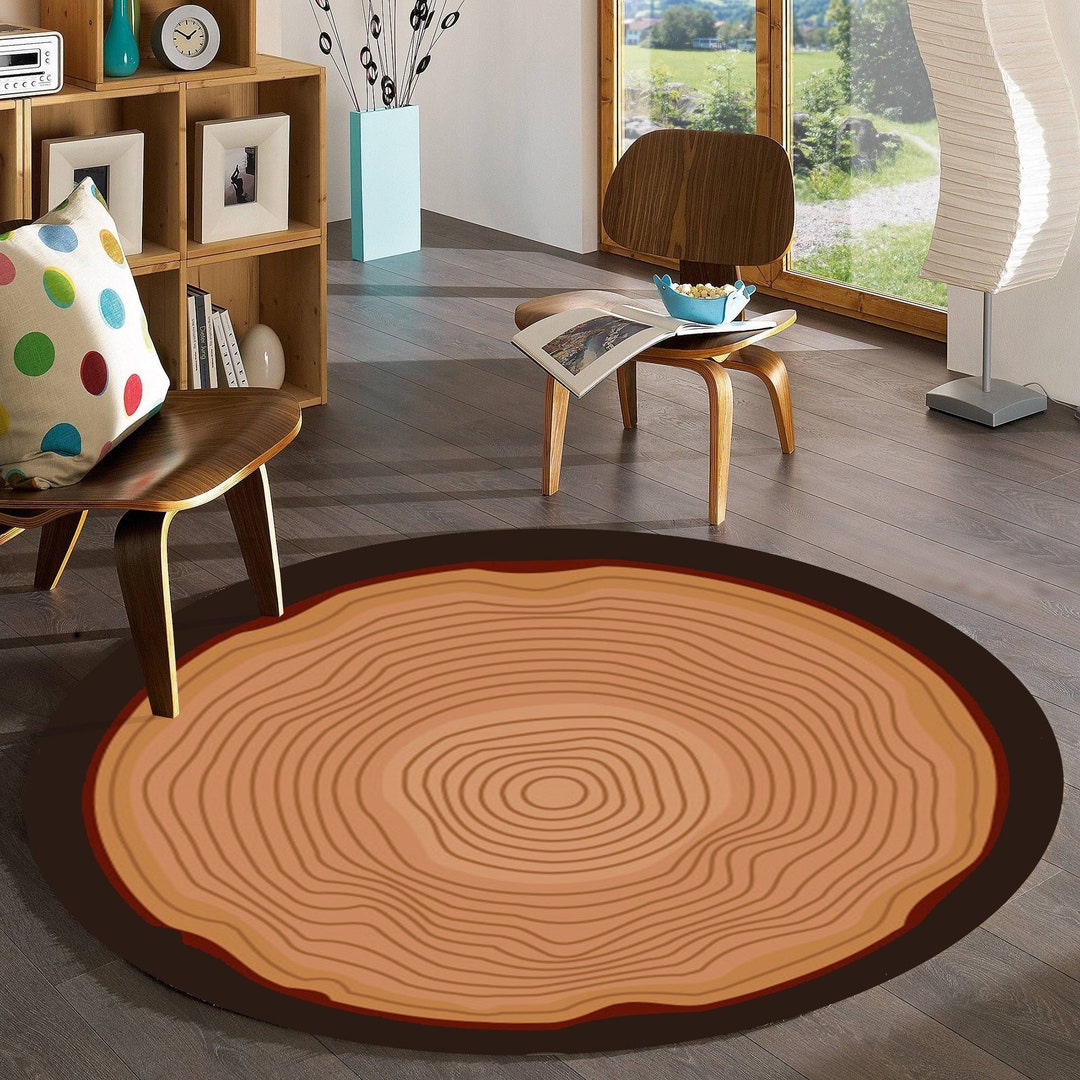 Tree Rings Rug, Modern Rug, Round Rug, Home Decor, Carpet, Rugs for ...