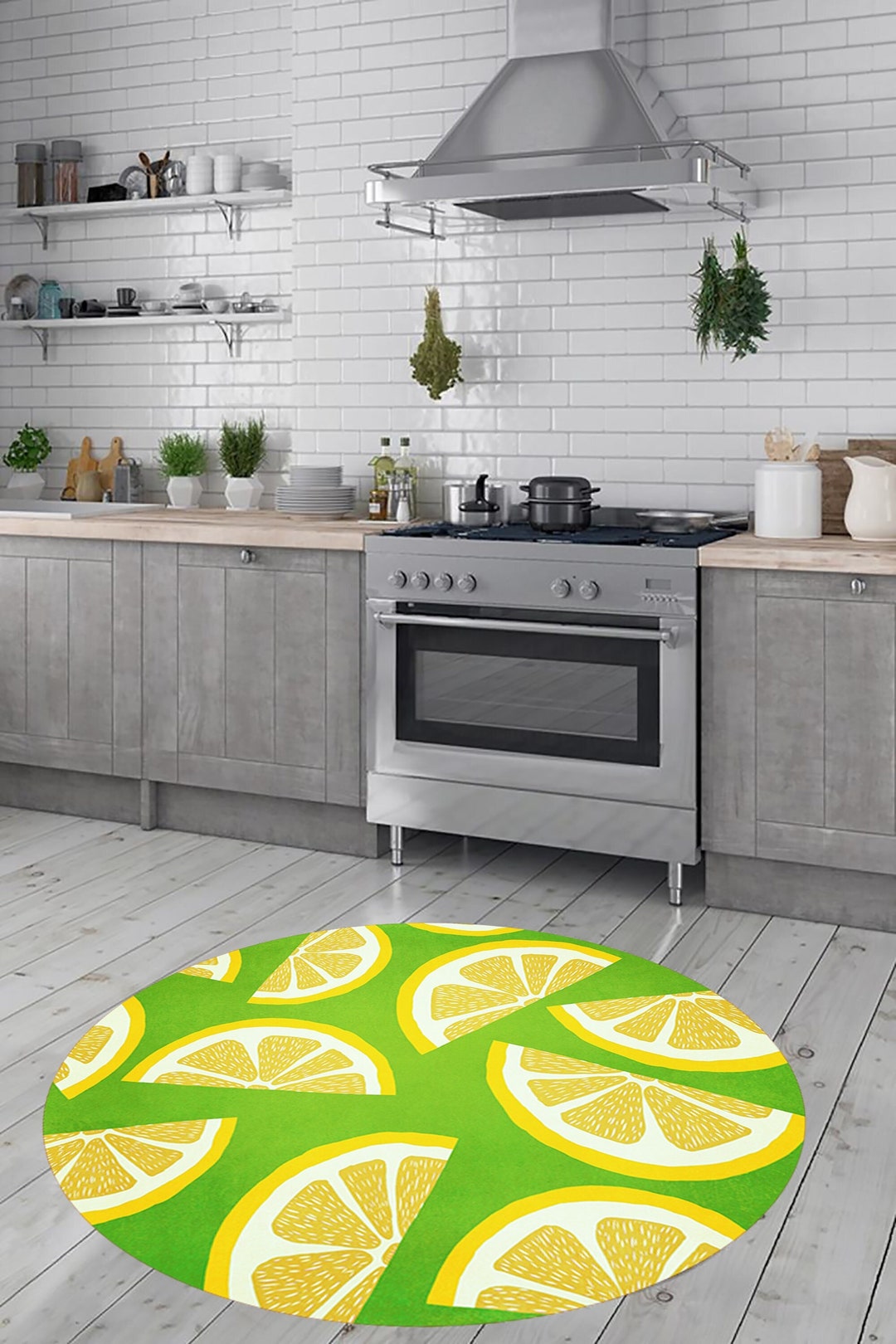 Lemon Rug, Kitchen Rug, Kitchen Carpet, Round Rug, Home Decor, Carpet ...
