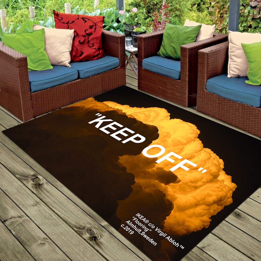 Ethnic Outdoor Rug, "keep Off" Design, Garden Decor - Etsy