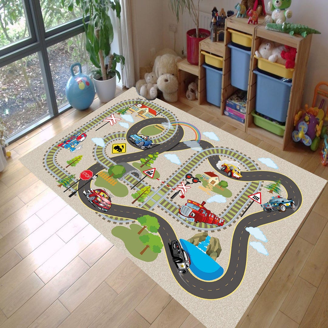 Railway Track Decor,tracking Rug,traffic Rug,car Play Mat ...