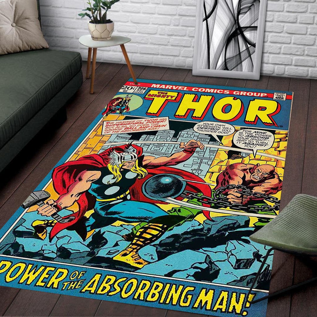 Thor Rug,thunder God,magazine Cover,cartoon Cover Rug,avengers Rug ...