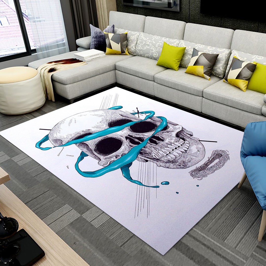 Gift,gift for Her,design of Skull Rug,skull Rug,colorful Rug,home Decor ...
