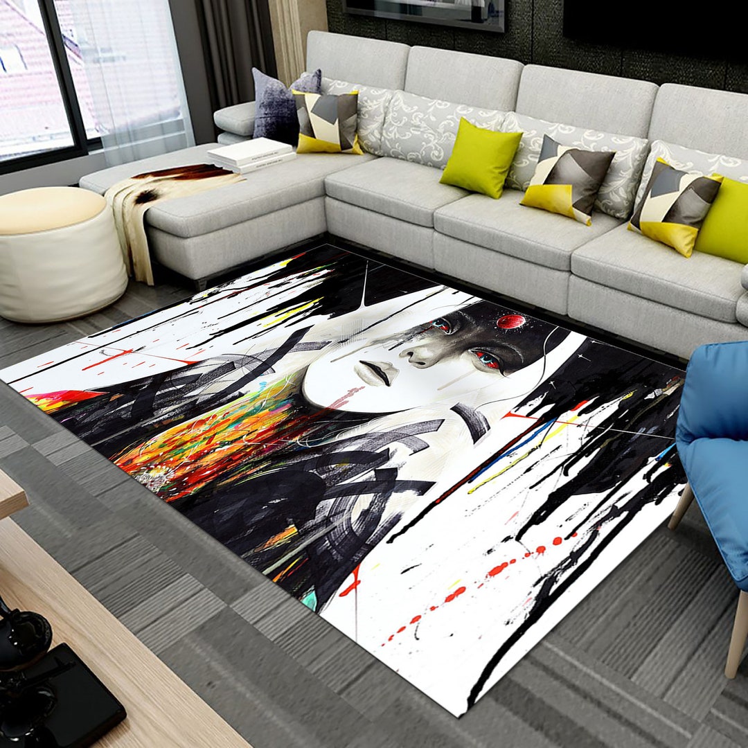 Crying Child Rug, Sad Girl Rug, Child Rug, Colorful Rug, Home Decor ...