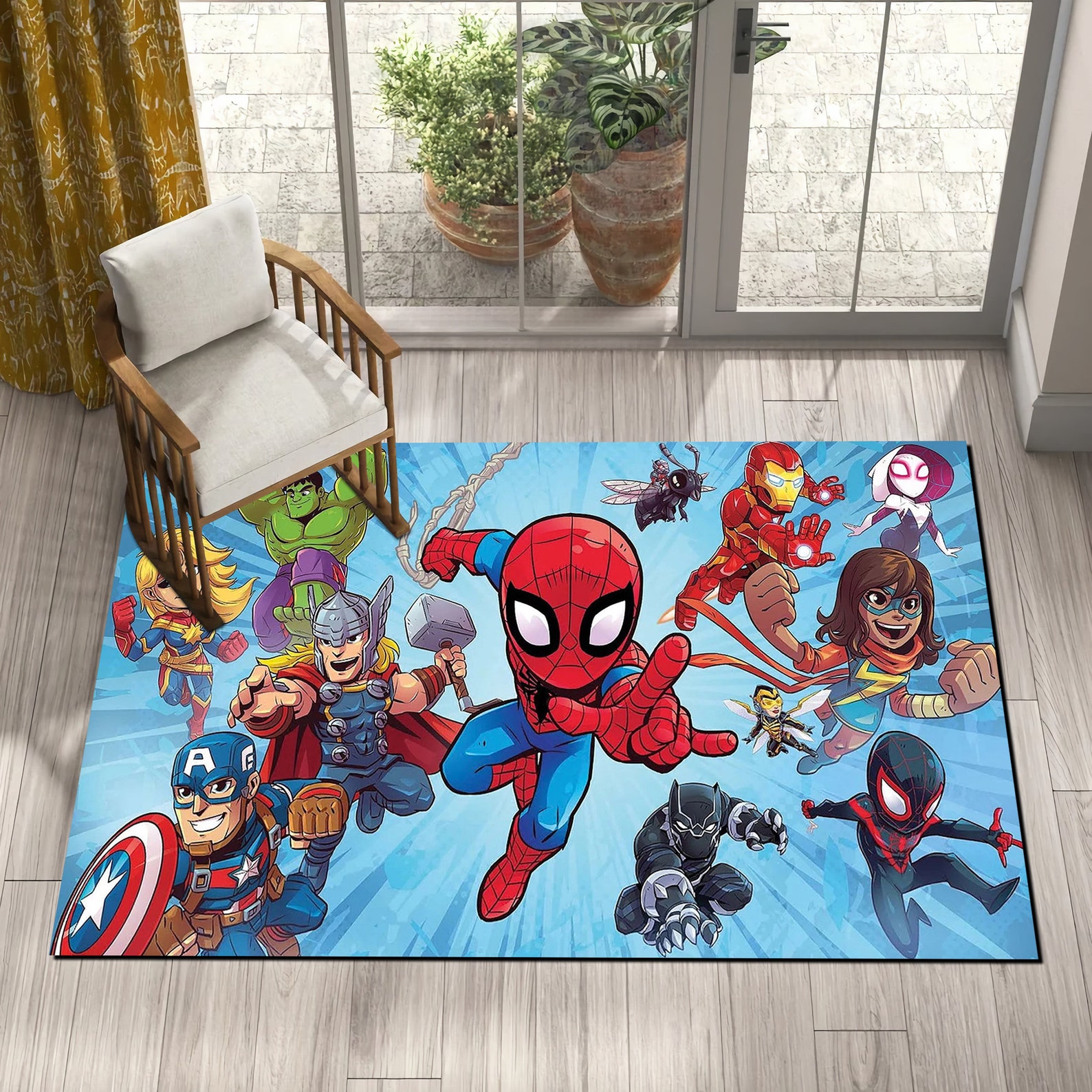 Spiderman Rug, Fantastic Rug, Gift for His, Colorful Rug, Home Decor ...