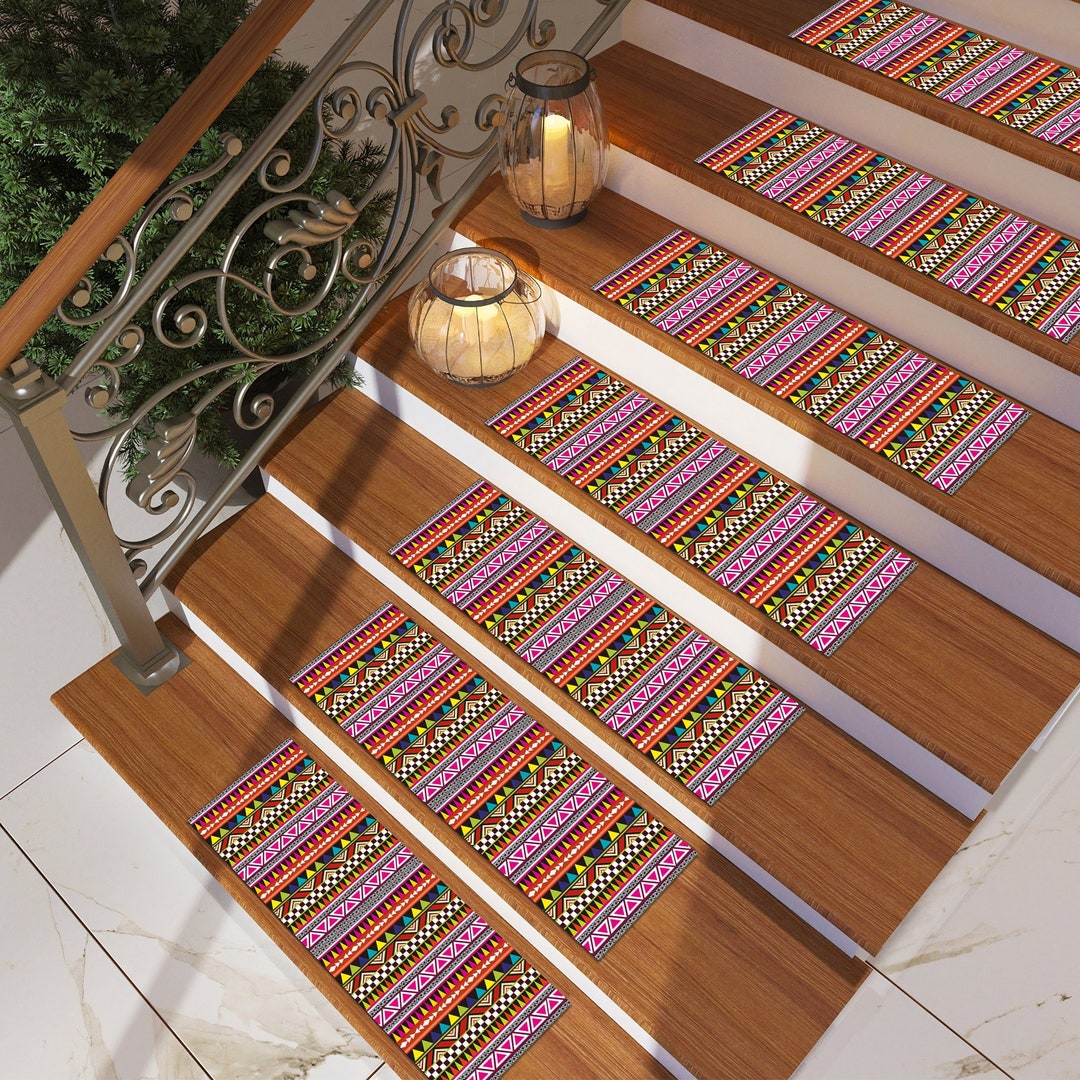 Stair Tread, Stair Tread Rug, Ethnic Stair Rug, Non Slip, Thick, Stair ...
