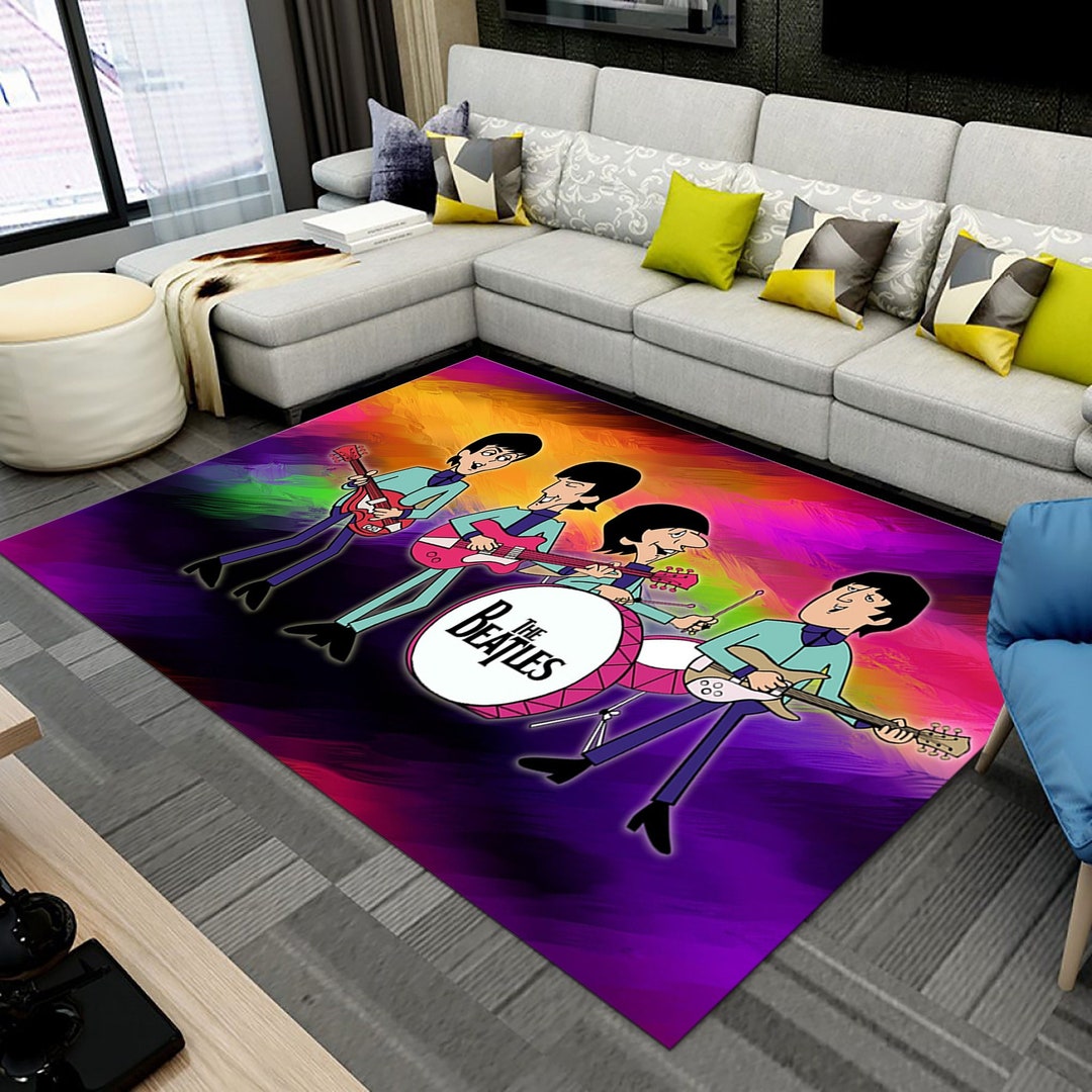 The Beatles Rug, Colorful Cartoon Band, Home Decor Carpet, Area Rug ...