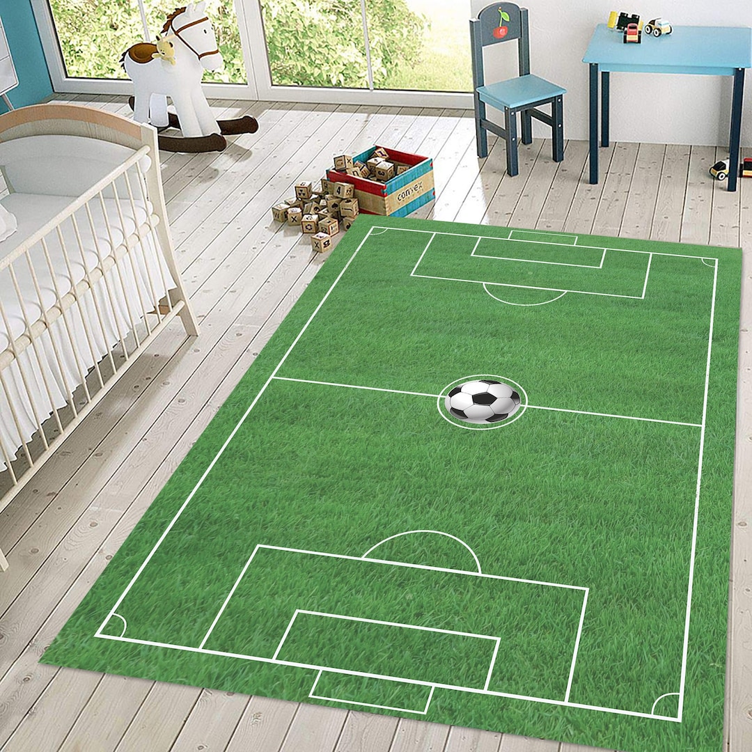 Football Rug,football Field Rug,area Rug,green Field Rug,kids Rug,kids ...