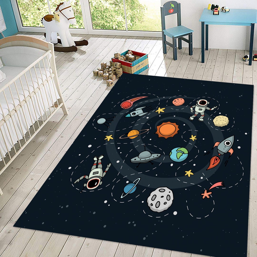 Astronaut Rug, Space Rug, Planets Rug, Kids Rug, Kids Rug for Playroom ...