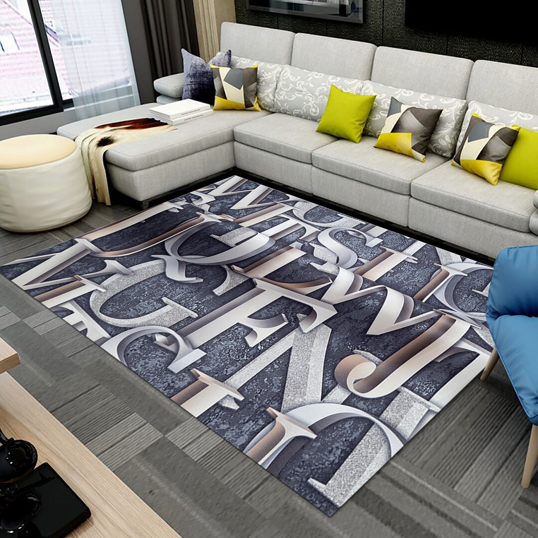 Big Letters Rug, Letters Rug, Colorful Rug, Home Decor, Carpet, Rugs ...