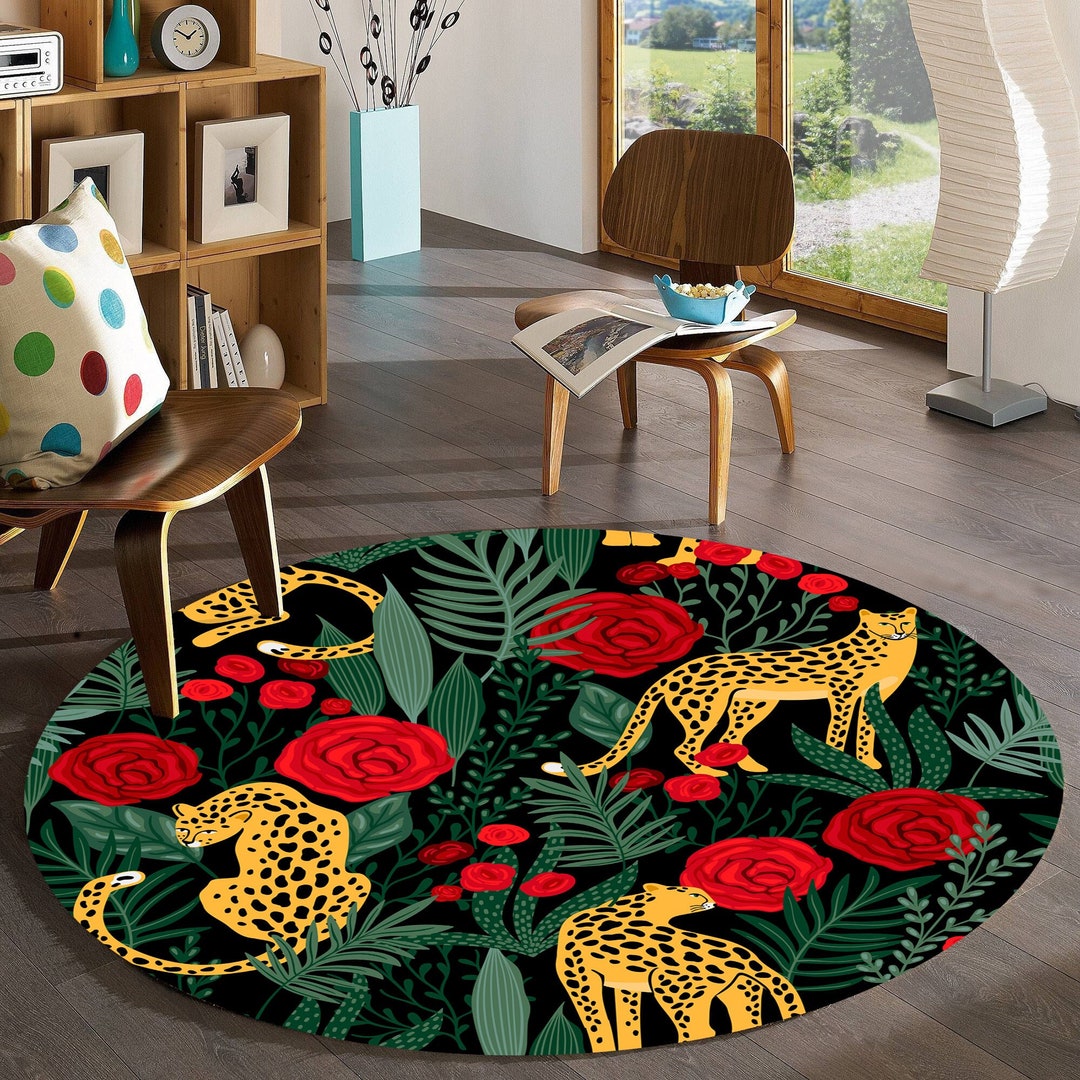 Tiger Rug,modern Rug,colorful Round Rug,home Decor,rugs for Living Room ...