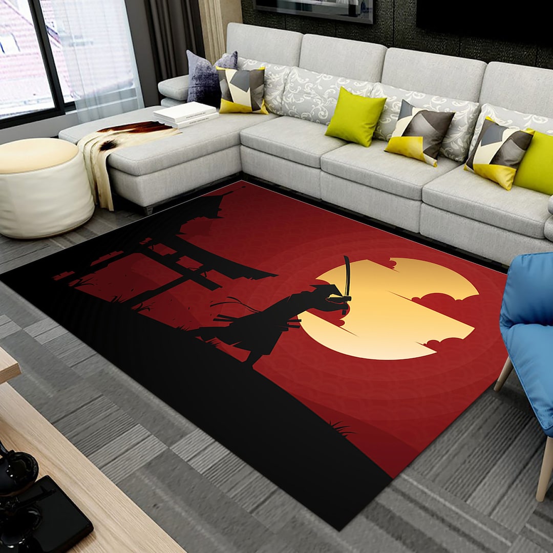 Japanese Cherry Tree Rug, Cherry Blossom Rug, Colorful Rug, Home Decor ...