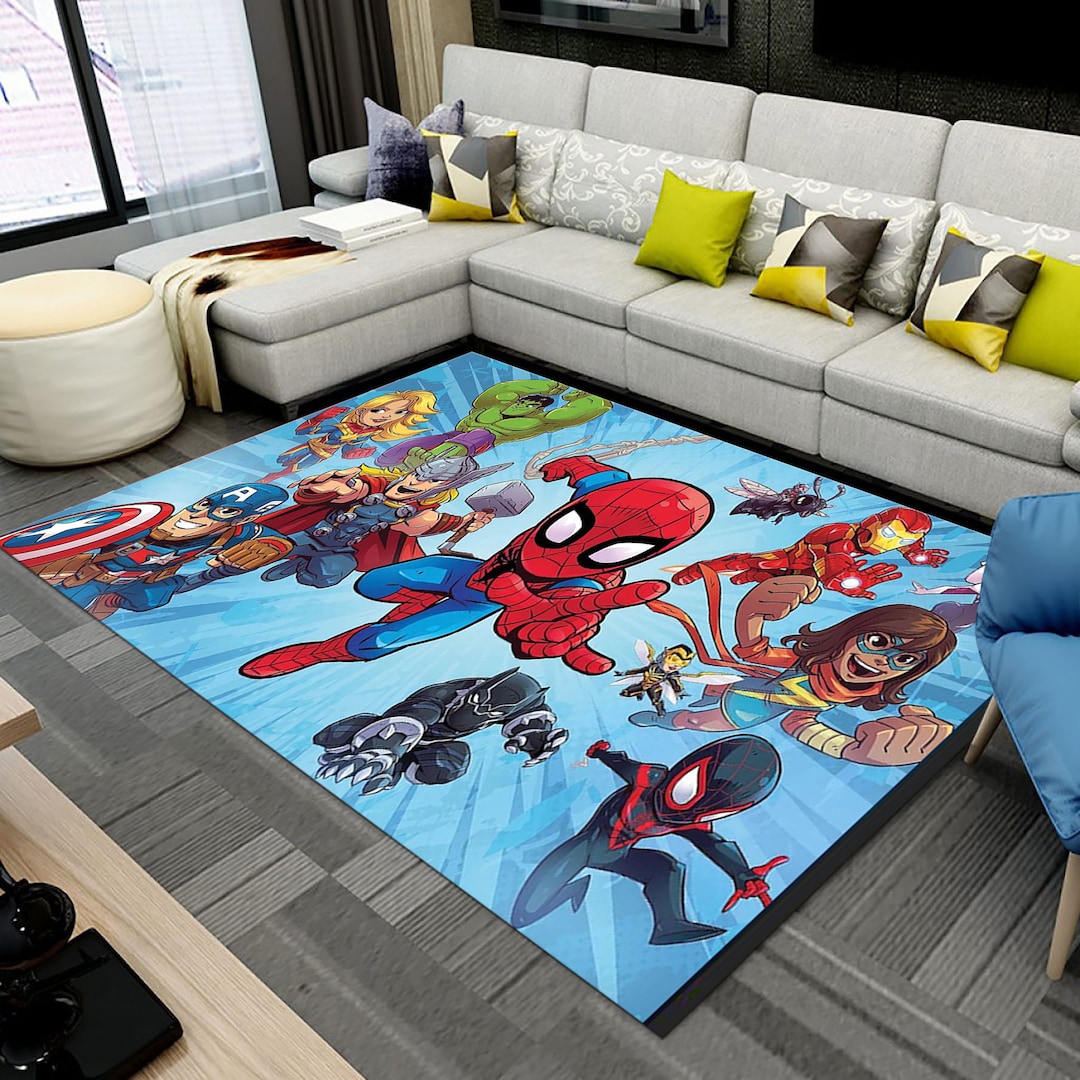 Spiderman Rug, Fantastic Rug, Gift for His, Colorful Rug, Home Decor ...