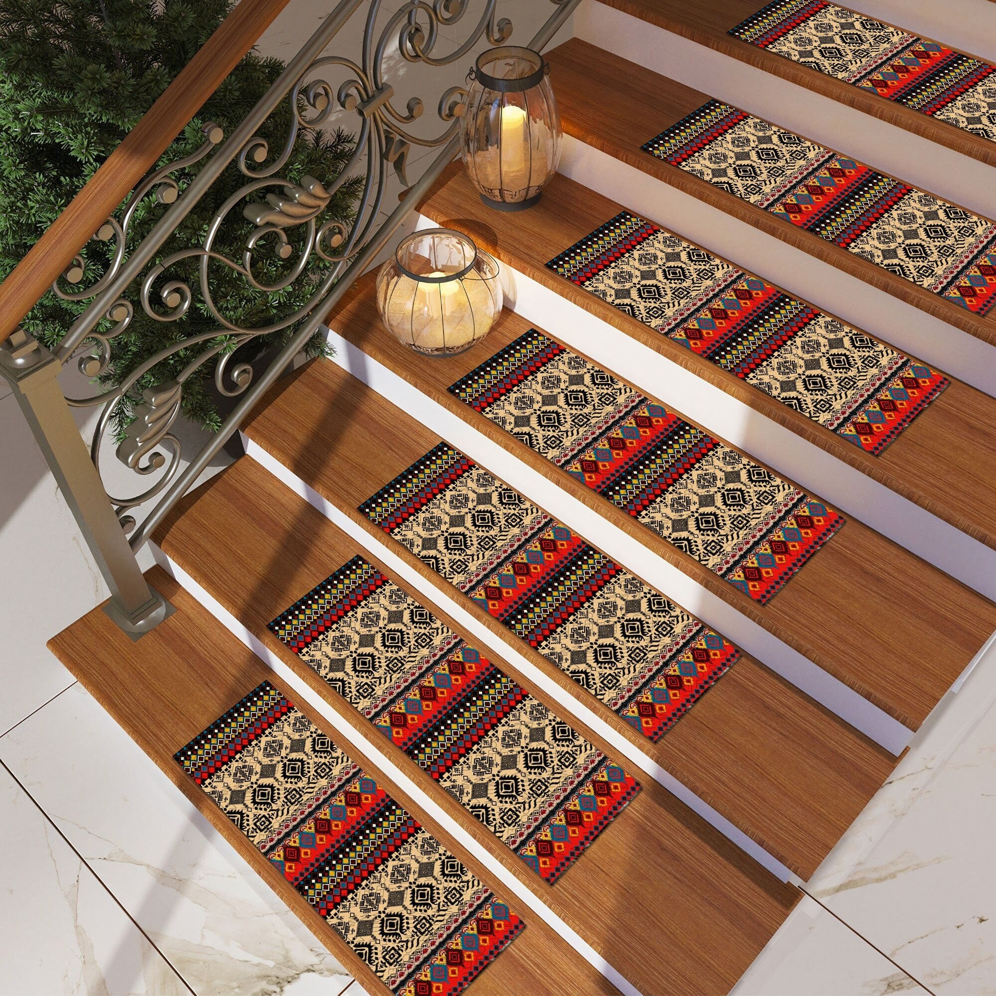 Stair Runners,stair Tread Rug, Ethnic Stair Rug, Ruggable Rugs,stair ...