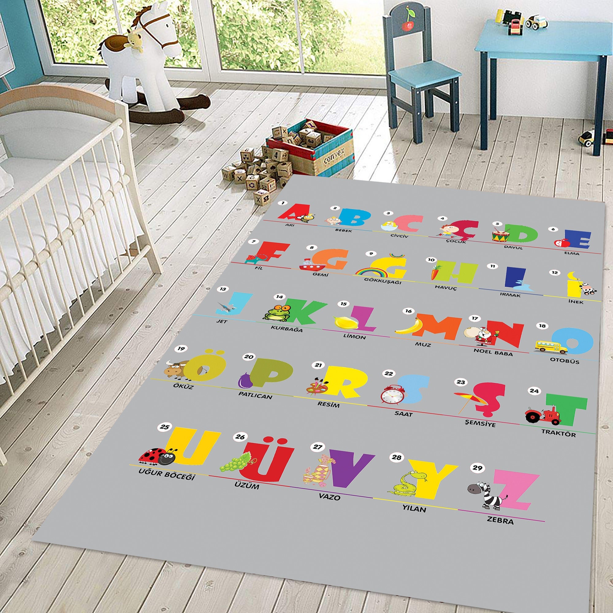Alphabet Rug Instructive Rug Kids Rug Kids Rug for - Etsy