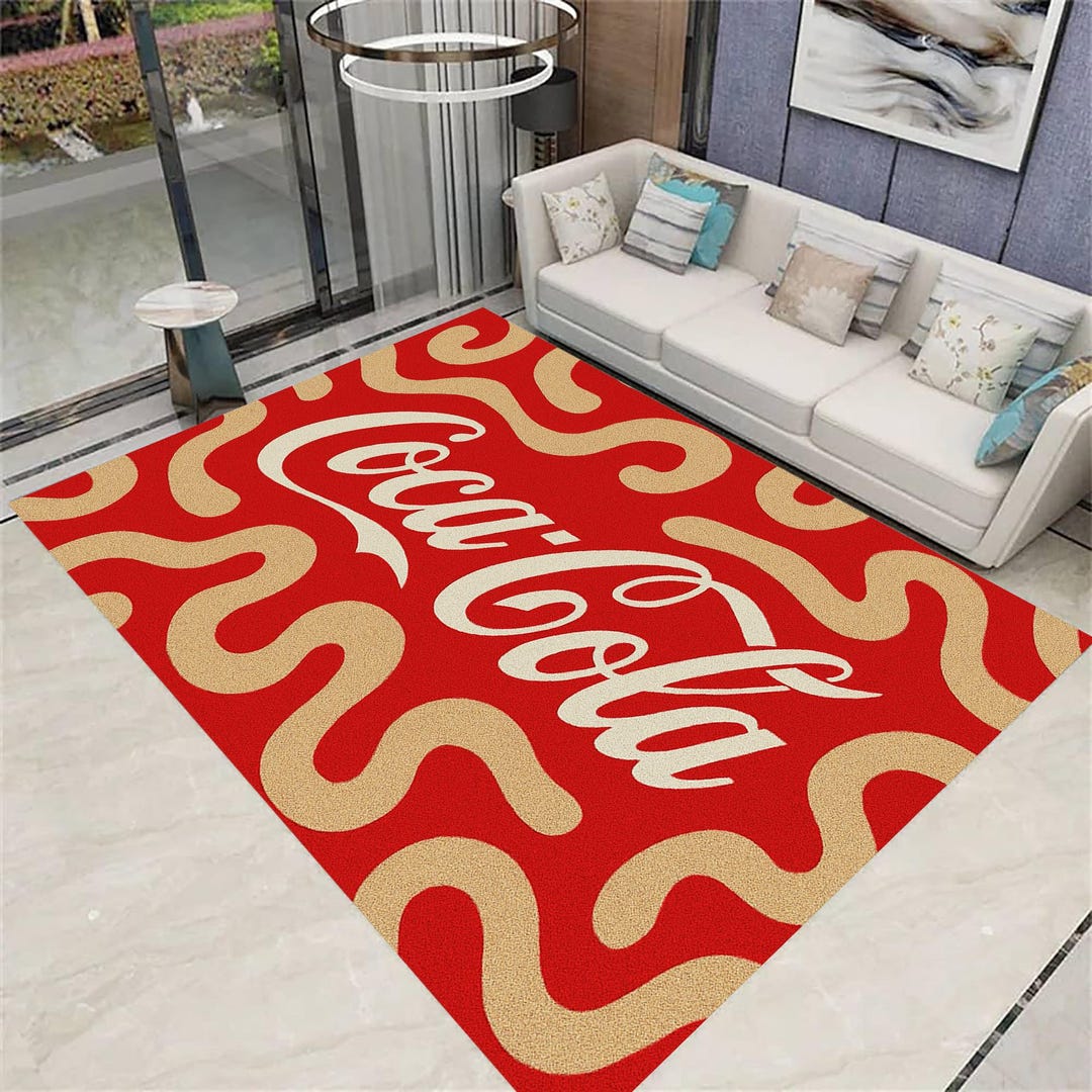 Coca Cola Rug: Retro Abstract Soft Area Rug, Area Rug, Living Room ...