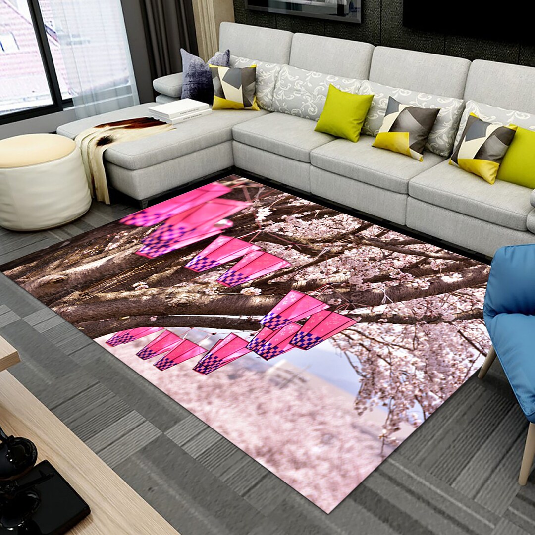 Purple Street Lamp Rug: Colorful Home Decor Carpet - Etsy