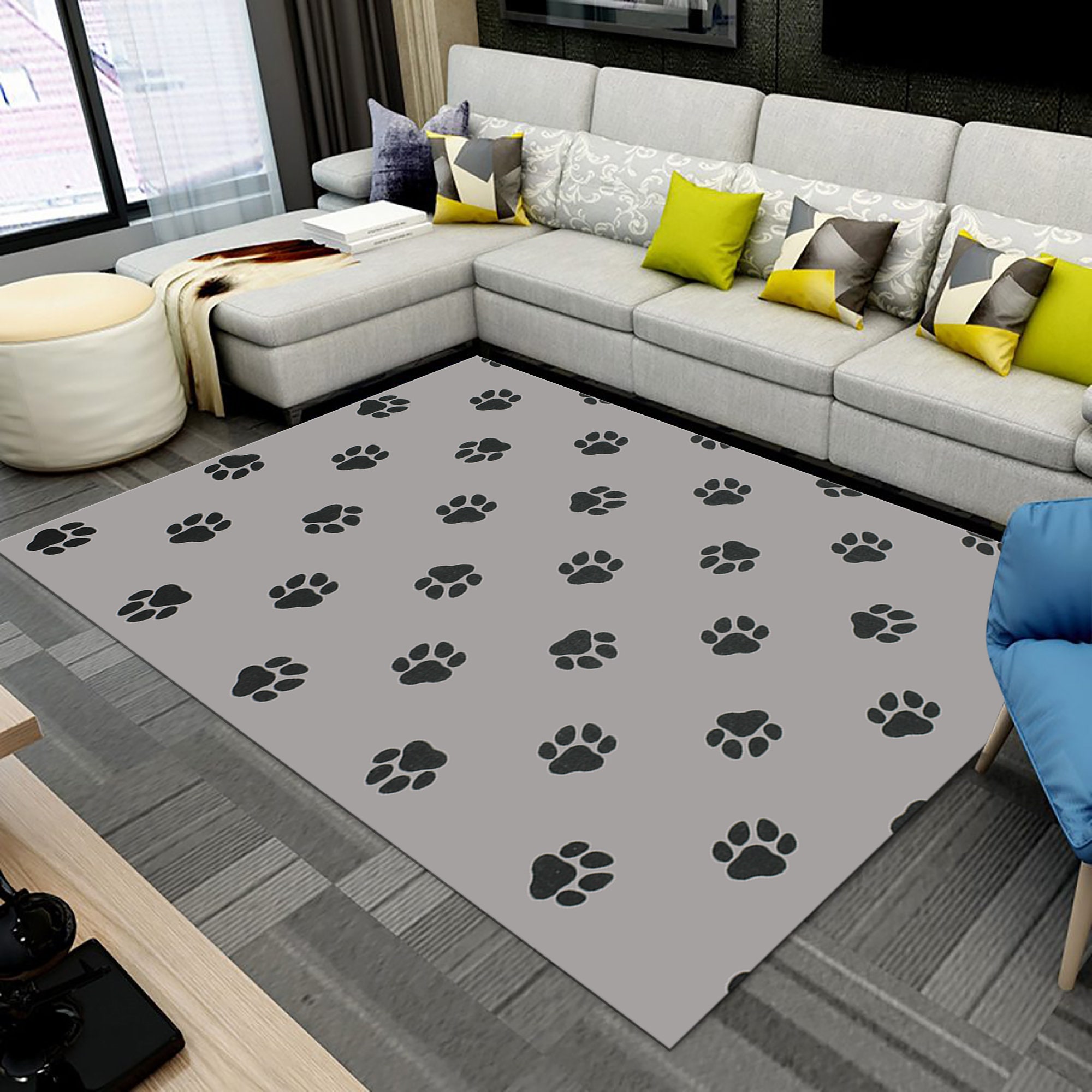 Pet Print Rug Paw Print Rug Animal Rug Rugs for Living - Etsy