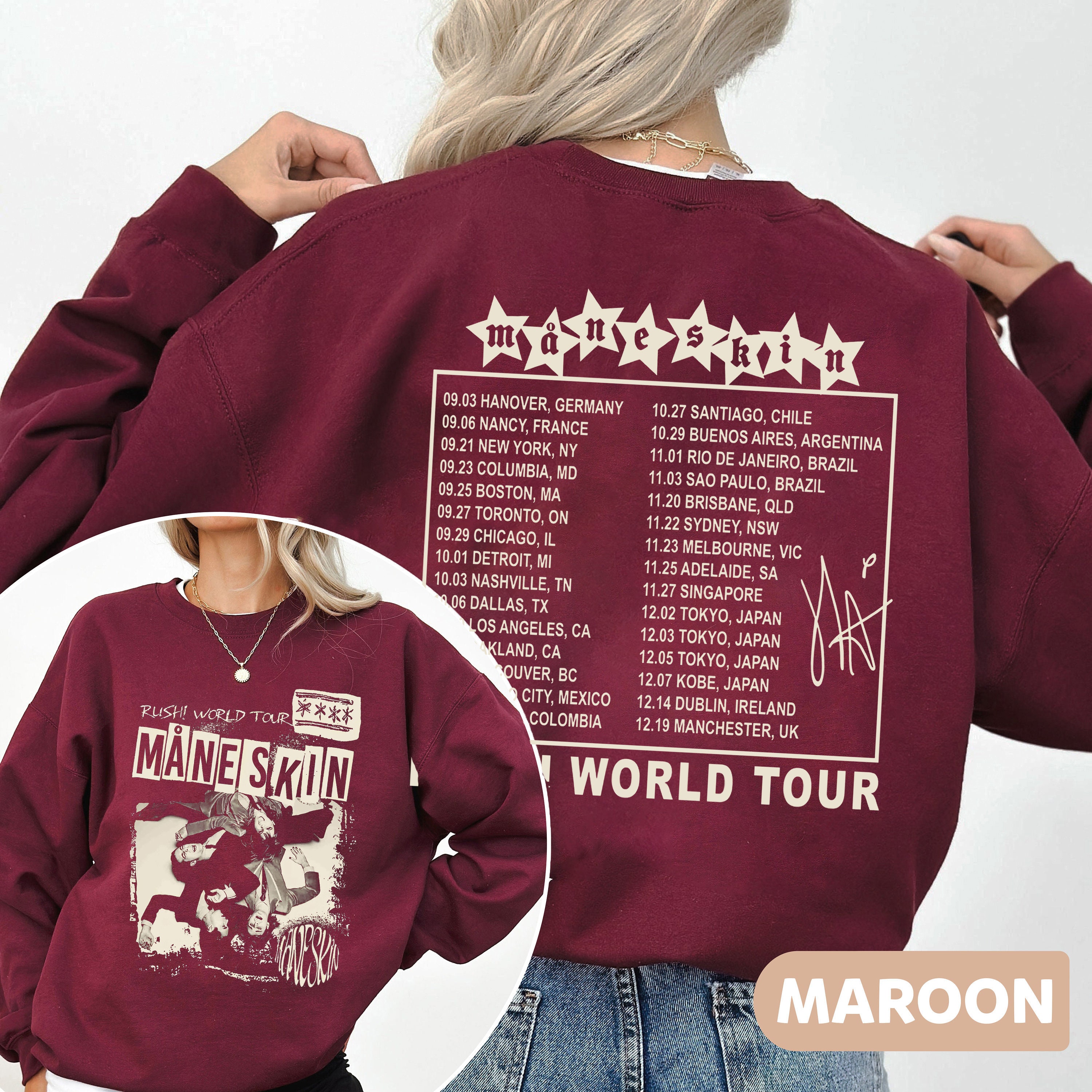 Retro Maneskin Rush World Tour 2023 Shirt Vintage Maneskin - Etsy