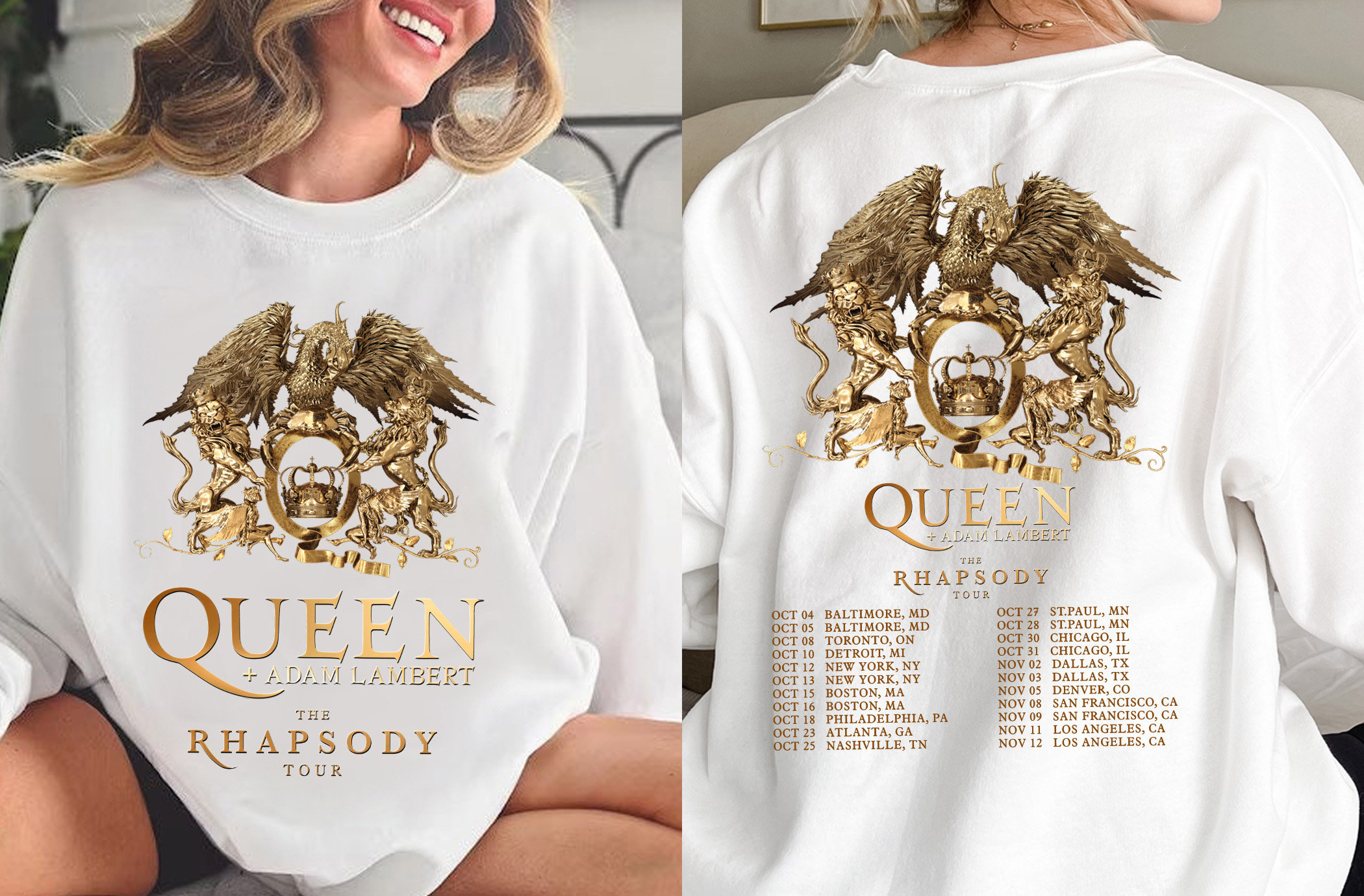 Queen Adam Lambert The Rhapsody Tour 2023 Sweatshirt, Queen Rock band ...