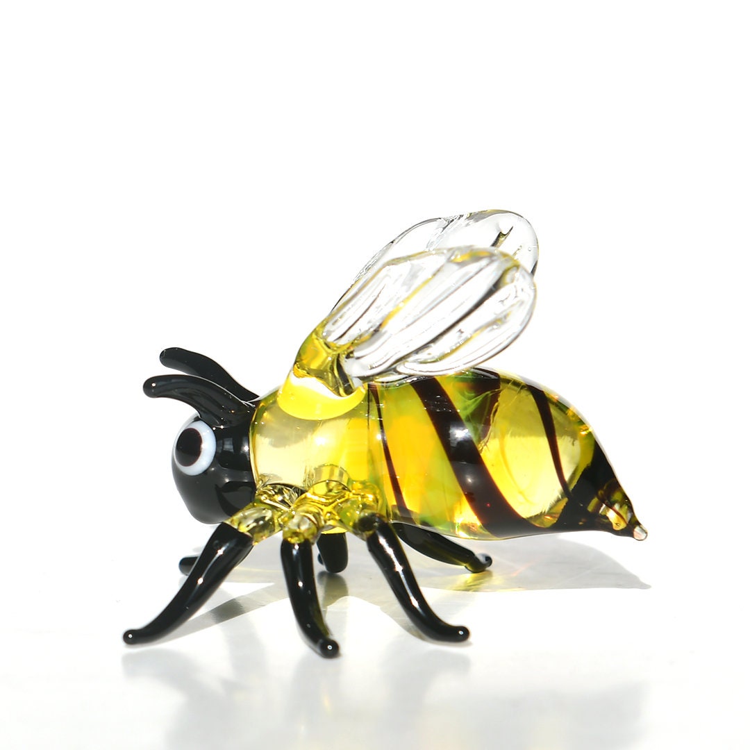 Blown Glass Bee Animal Figurine / Murano Gift / Lampwork Sculpture ...