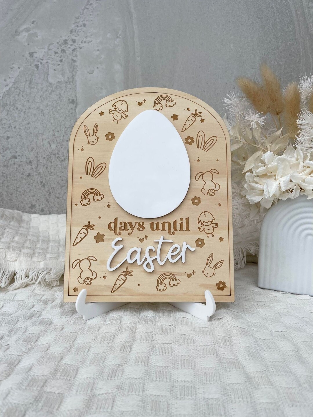 Easter Countdown Board With Stand Easter Decor - Etsy