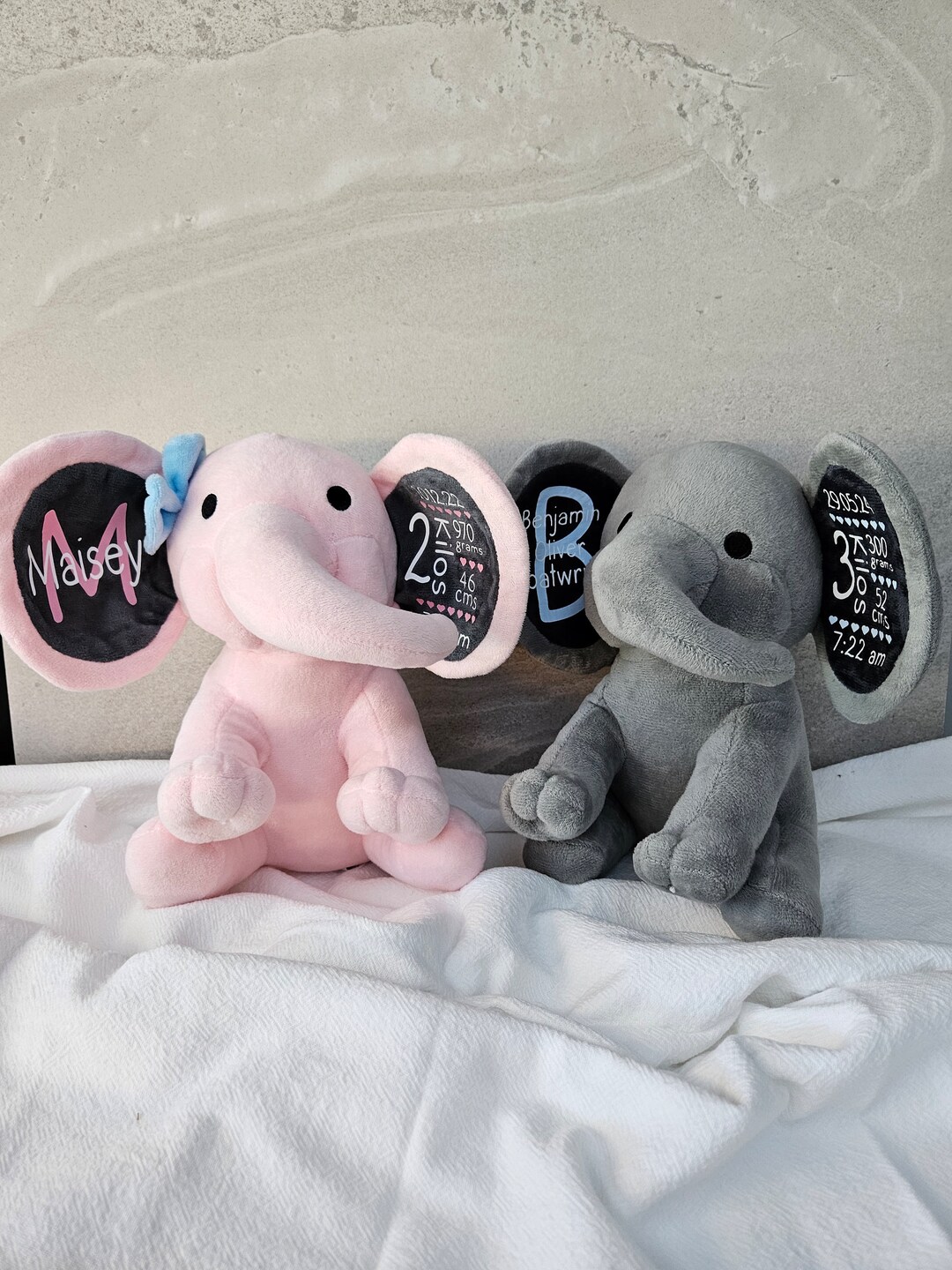 Personalised Birth Stat Elephant Newborn Gift Nursery Keepsake - Etsy