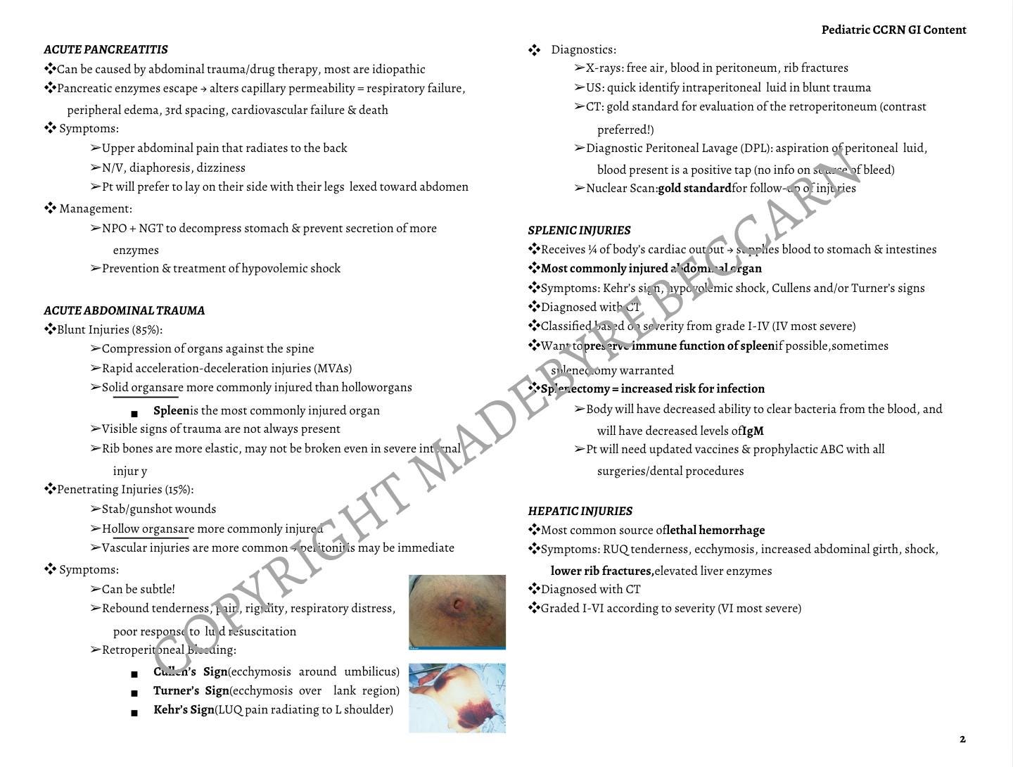 Pediatric CCRN - Gastrointestinal Study Guide - Etsy