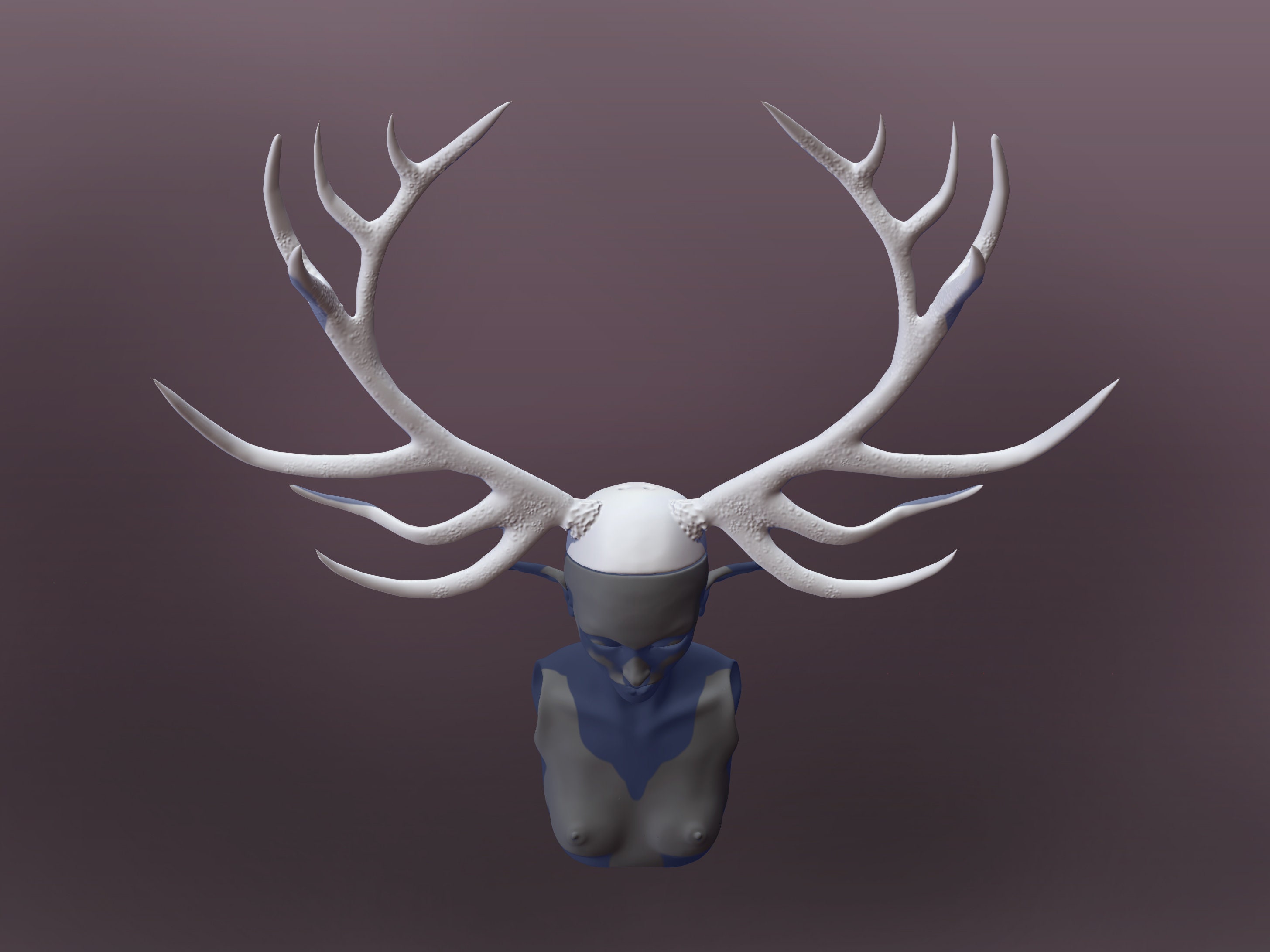 3D STL Deer Horns Doll Female BJD Woman - Etsy