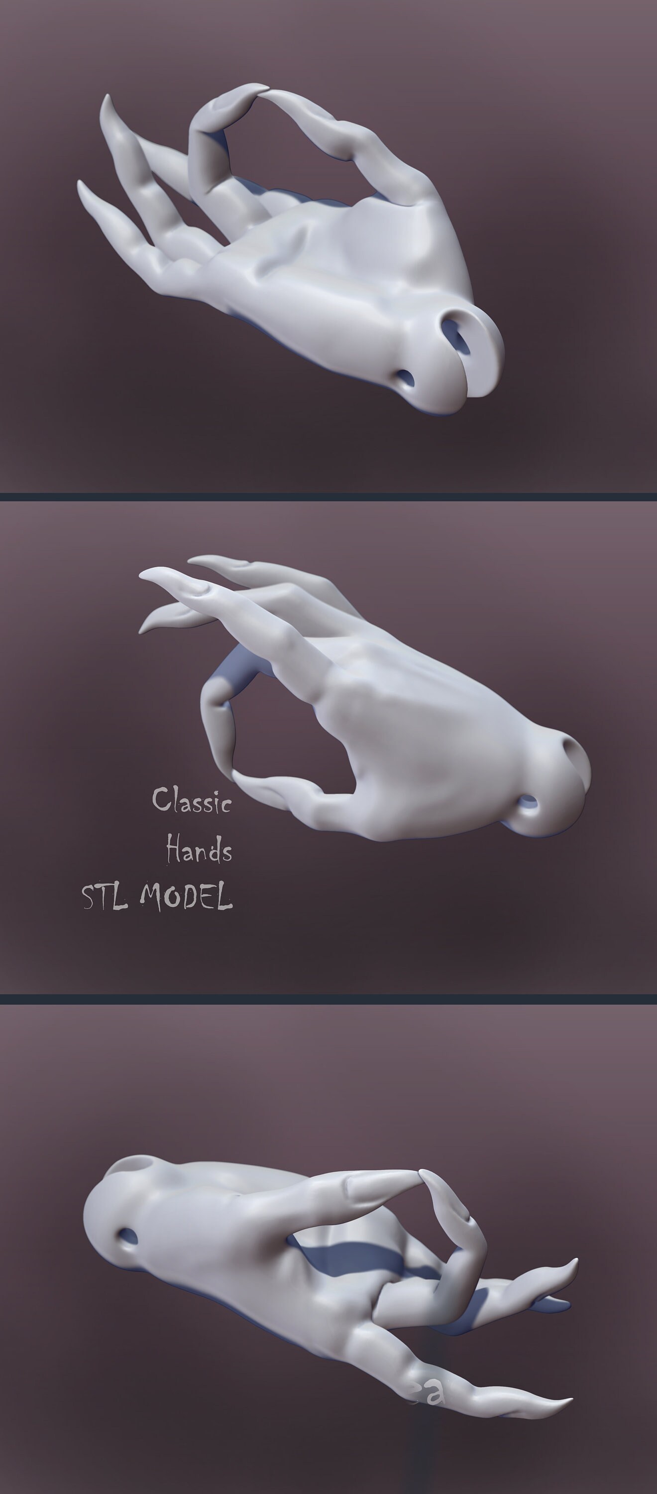 3D STL Hands Female Doll Classic BJD Sharp Nails Werewolf Girl - Etsy